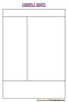 Cornell Two-Column Notes Instructions Printable - WatchThis!
