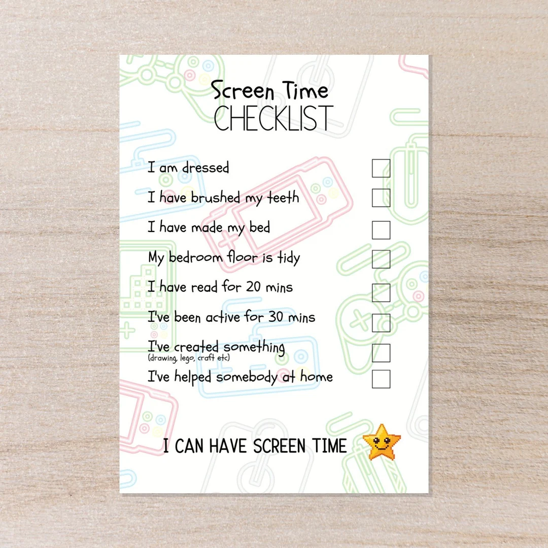 Printable Screen Time Chart for Kids - WatchThis!